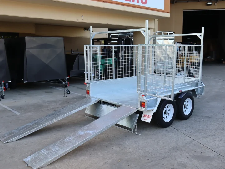 8x5 Galvanised 3ft Cage Trailer with Racks & Ramps in Brisbane