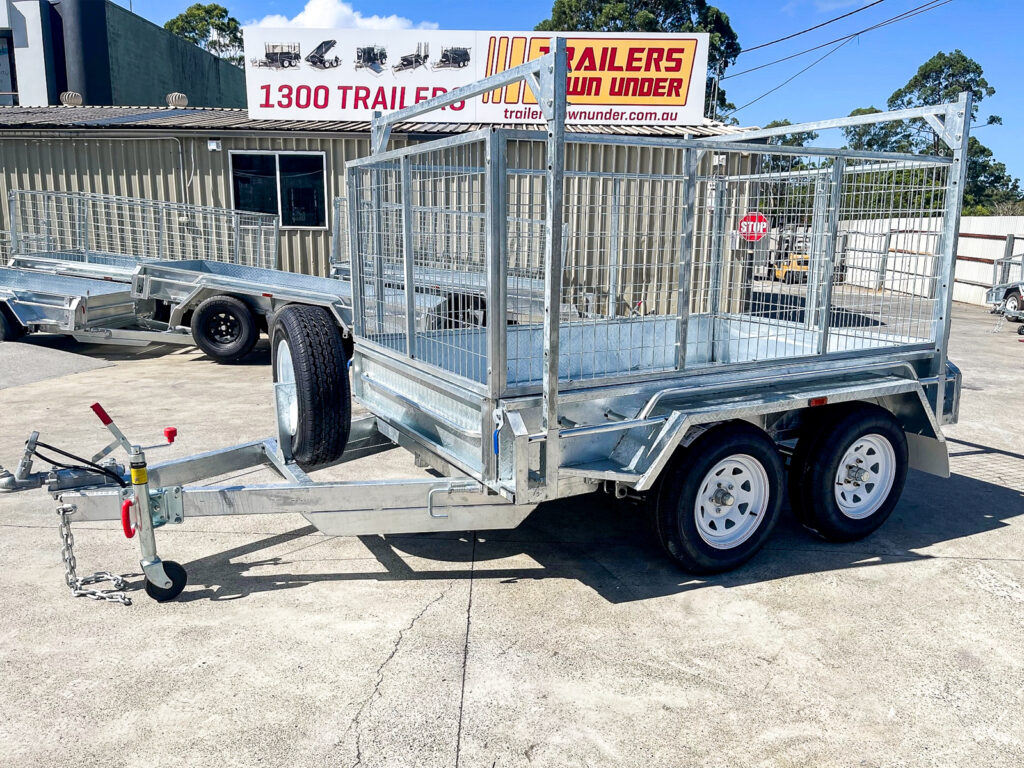 8x5 Tandem Galvanised 3ft Cage Trailer Ladder Racks Brisbane
